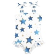 Blue Stars Pattern Girls' One-Piece Swimsuit Bowknot Tie Shoulder ...