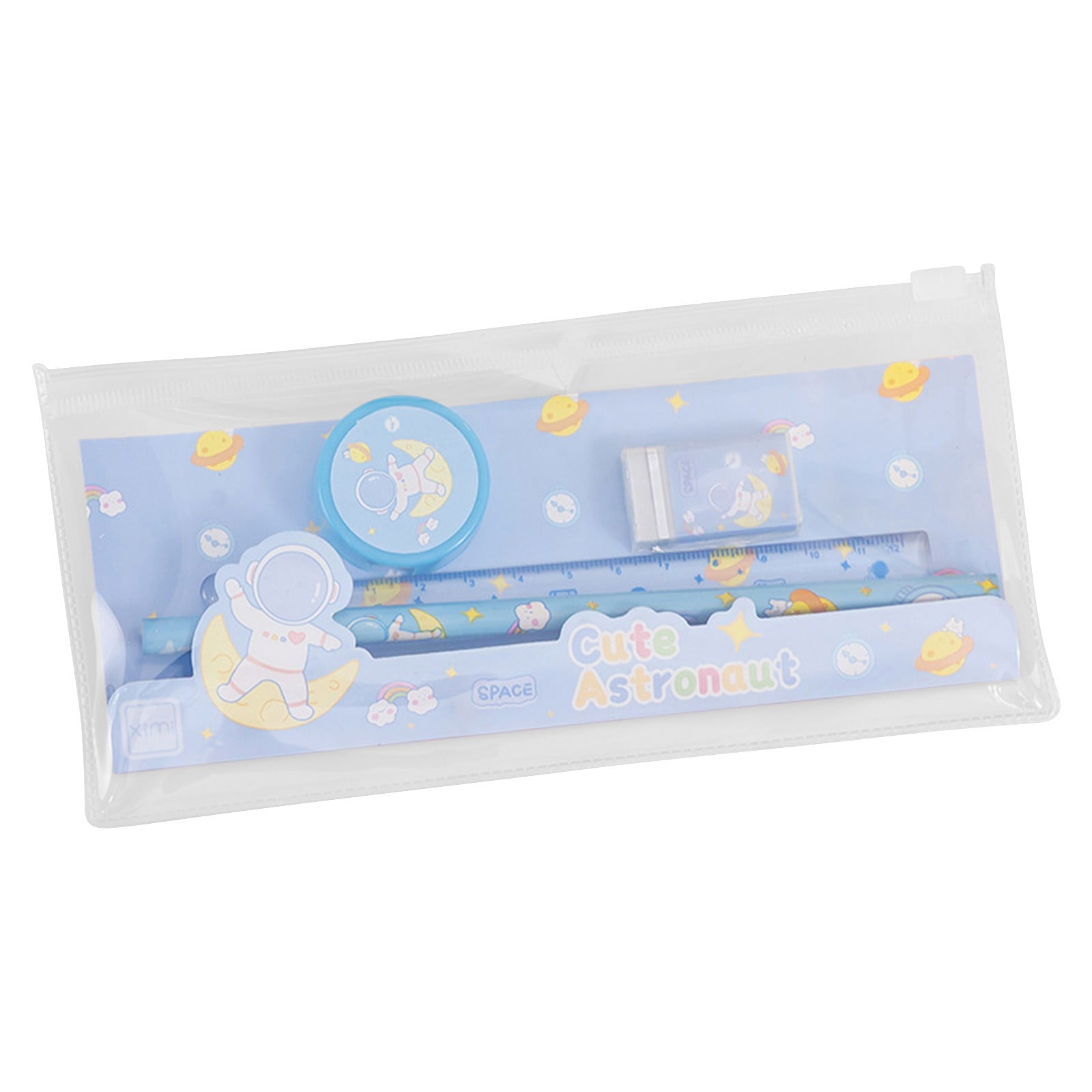 Blue Stationery Set Yxwen 1*Stationery Set Transparent Pencil Case ...