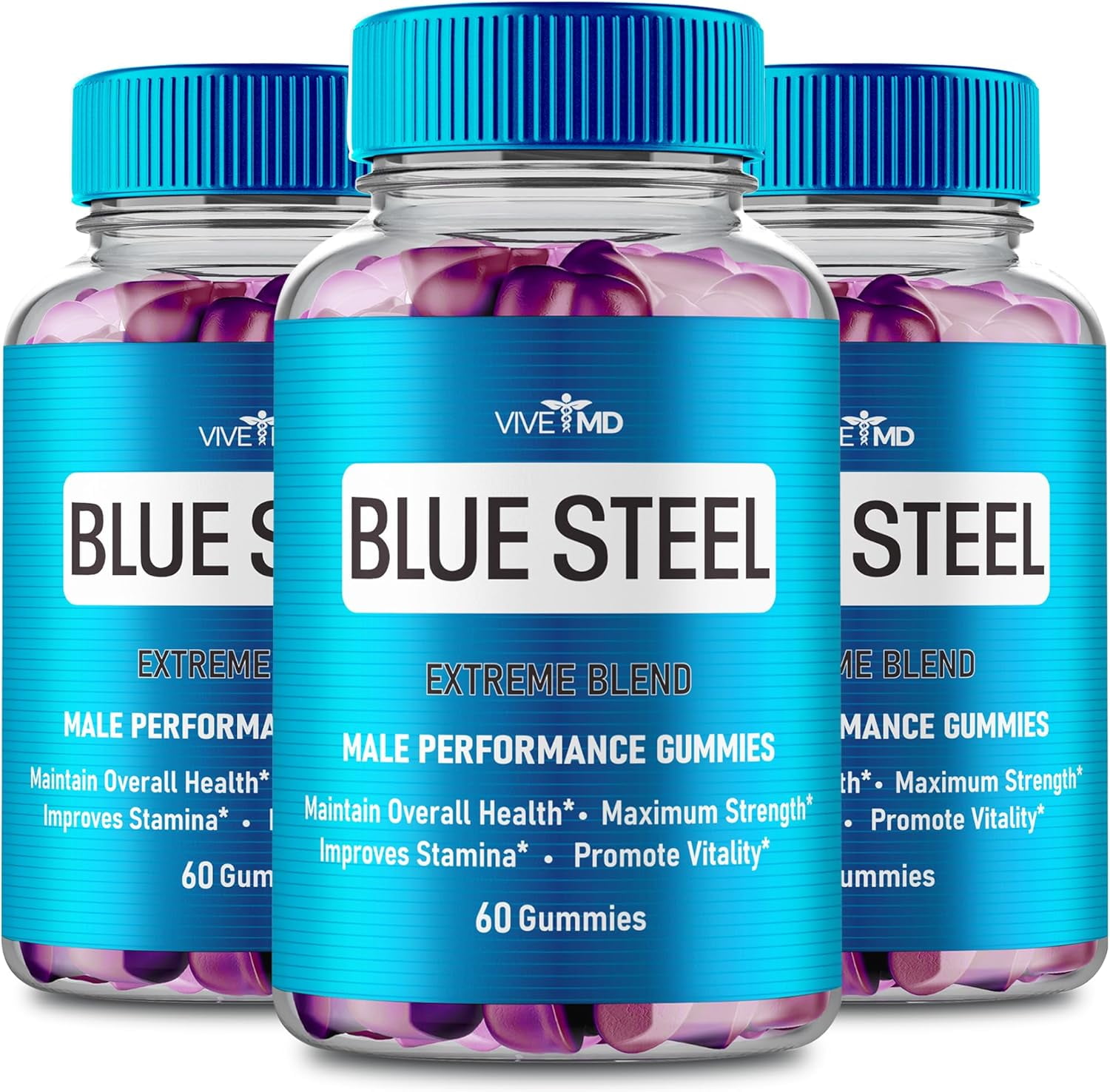 Blue Steel Gummies, Blue Steel Advanced Formula Gummies (3 Pack ...