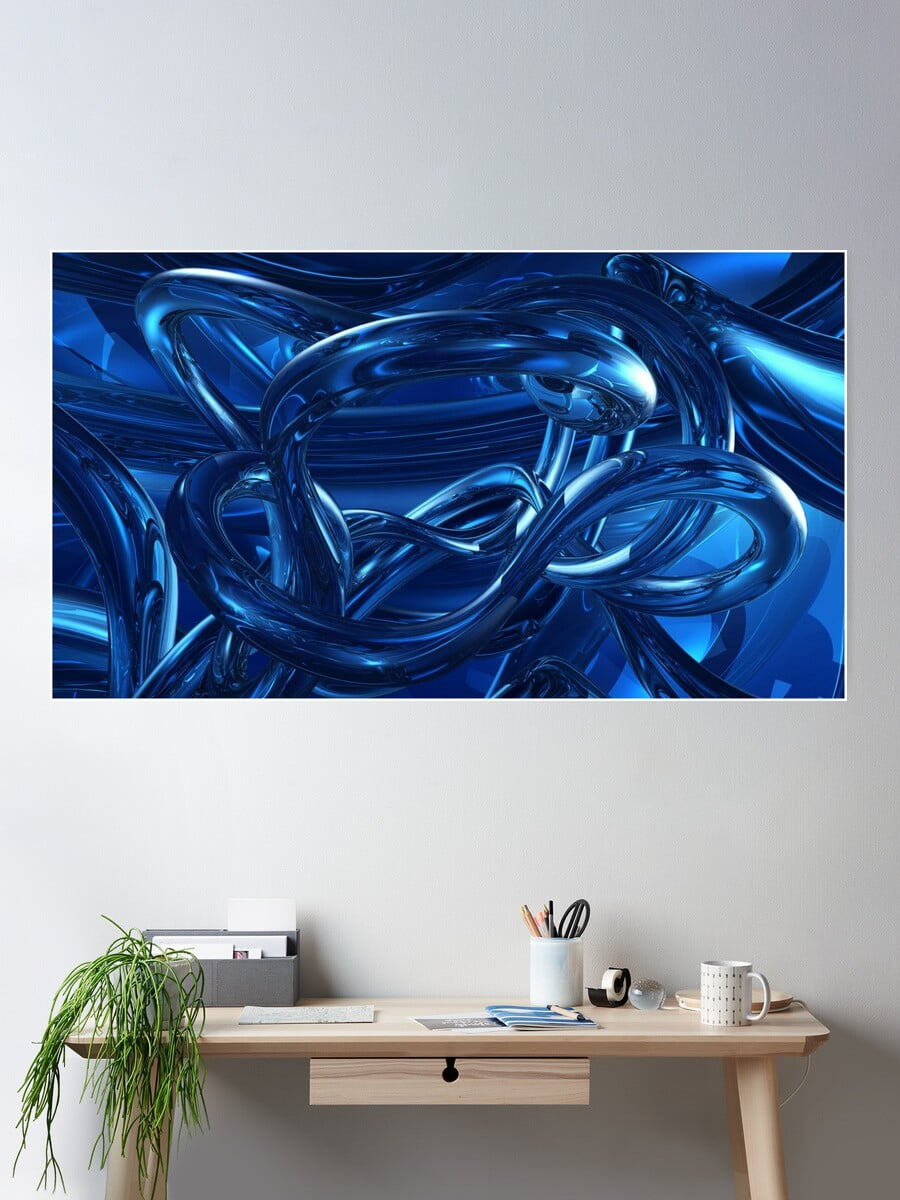 Blue Steel Poster Wall Art, Modern Wall Decor For Living Room Bedroom ...