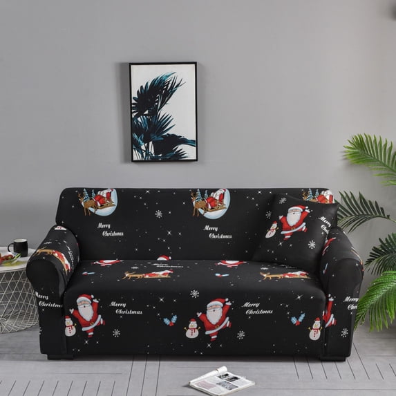Blue Stone Christmas Sofa Cover Christmas Themed Sofa Santa Elastic ...