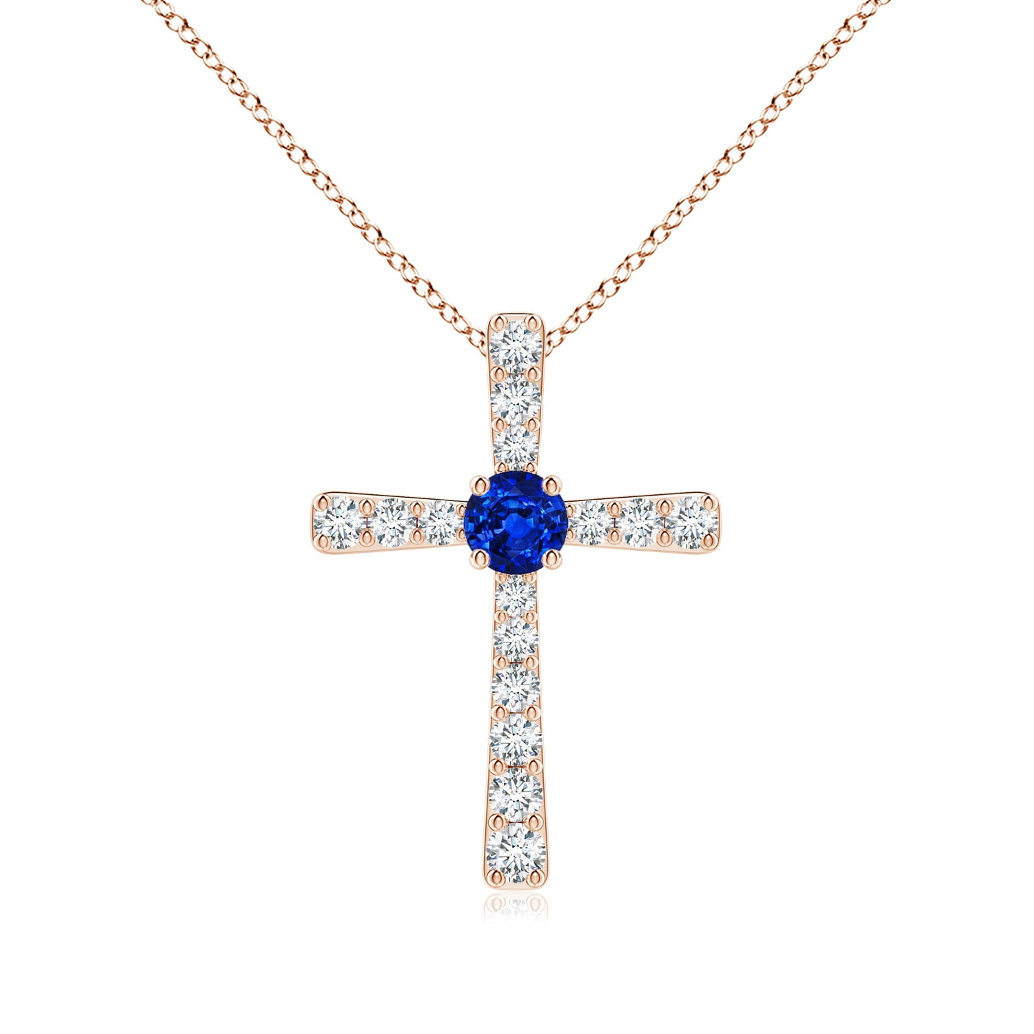 Blue Stone Color Cross Pendant - Rose Gold Plated Jewelry - Walmart.com