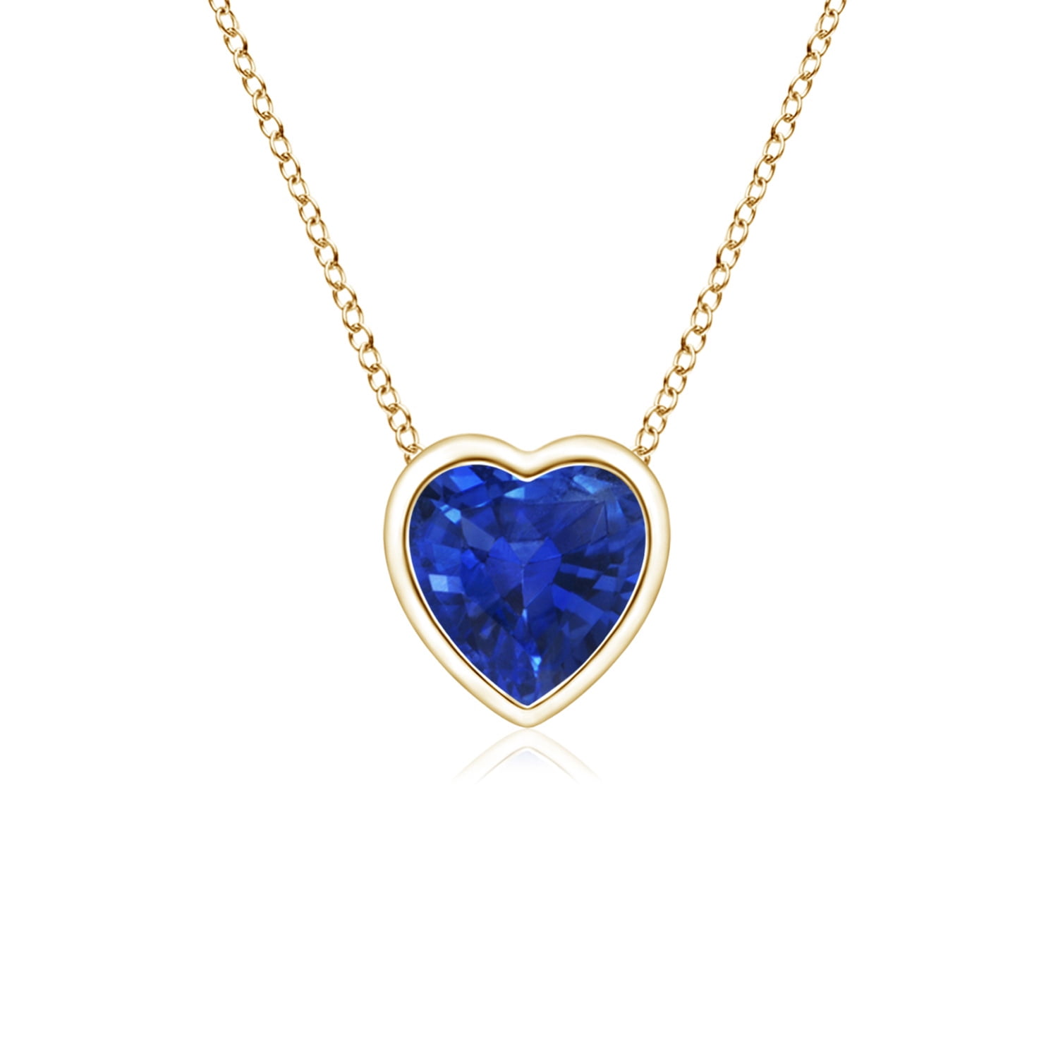 Blue Stone Color Heart Pendant - Yellow Gold Plated Jewelry - Walmart.com
