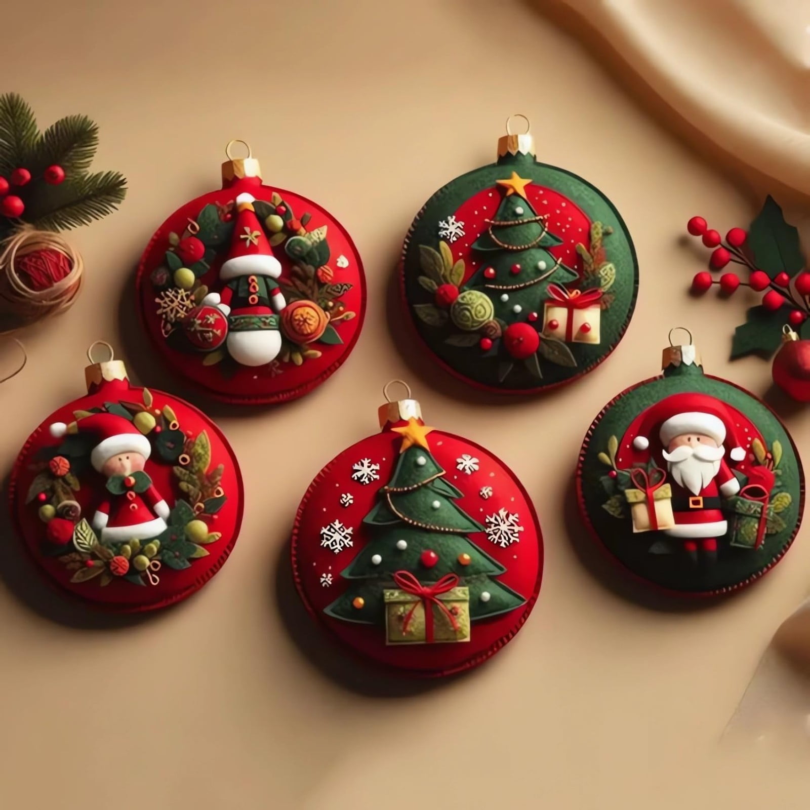 Blue Stone DIY Christmas Patch Kit Christmas Ornaments Craft Set With ...