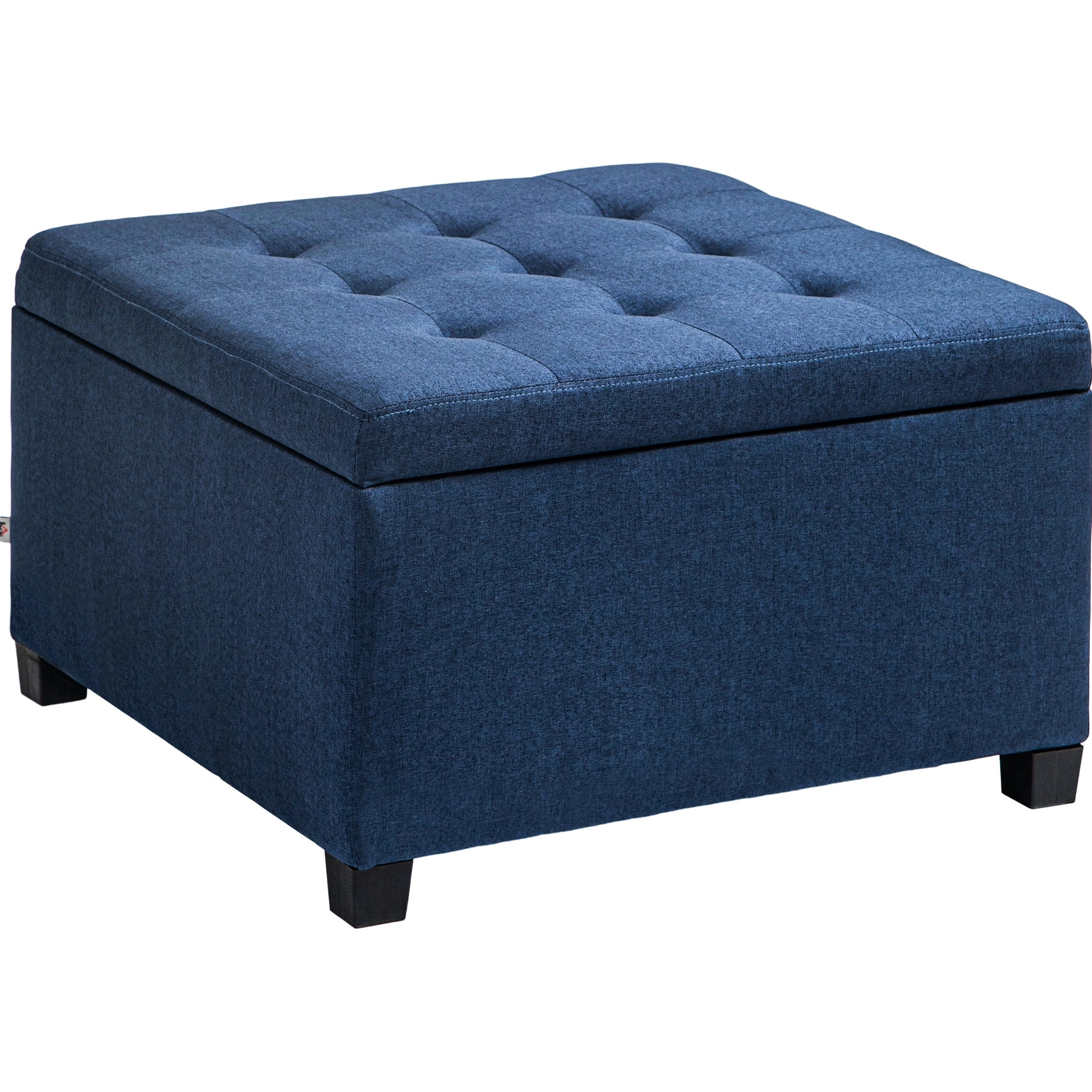 Blue With Storage Feature. Vintage Style For Rooms. Soft Seat, Abundant ...