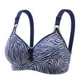 Blue Strapless Bras for Women Lace Back Button Shaping Cup Adjustable ...
