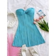 Blue Strapless Pleated Twist Front A-Line Mini Dress For Summer Party ...