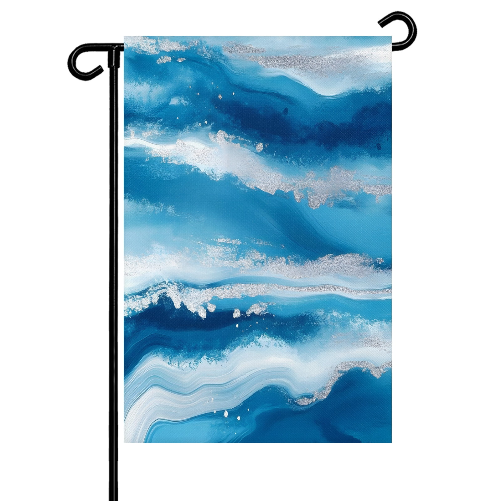 Blue Strip Abstract Garden Flag 28x40 Inch Retro Watercolor Ripple ...