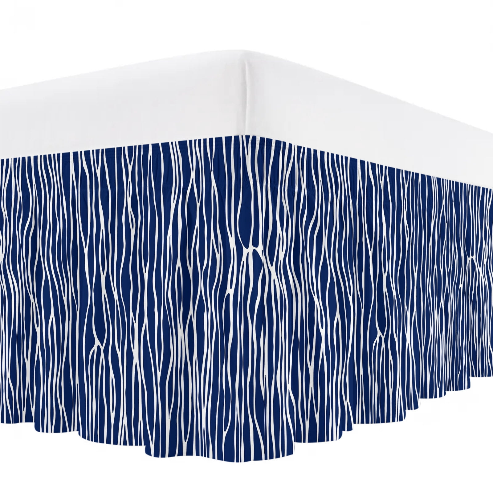Blue Stripe Bed Skirt Bed Skirts King Size 18 Inch Drop, Retro Abstract ...
