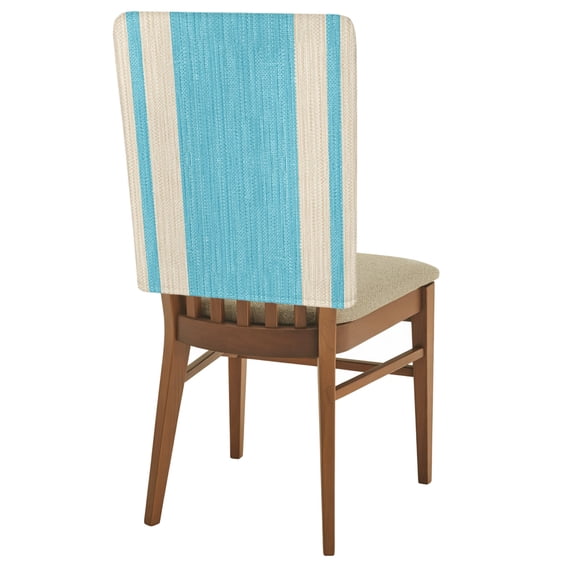 Blue Stripe Chair Back Covers Set of 6 Modern Geometric Classic Linear ...