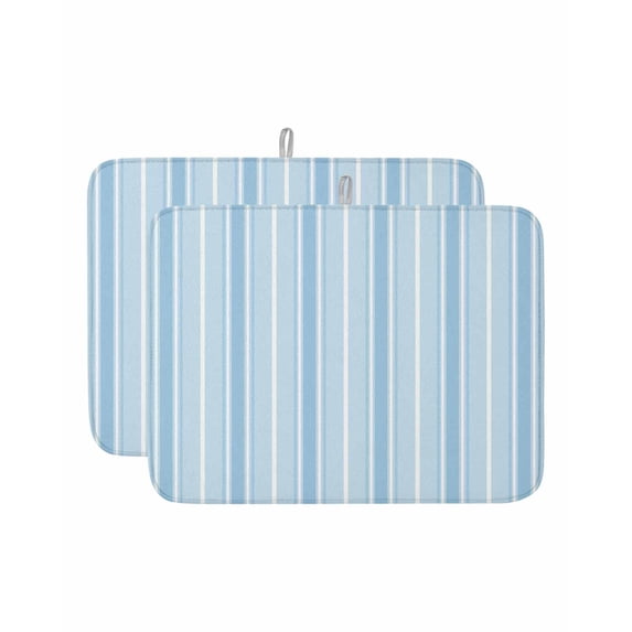 Blue Stripe Dish Drying Mat for Kitchen Counter,Modern Minimalist ...