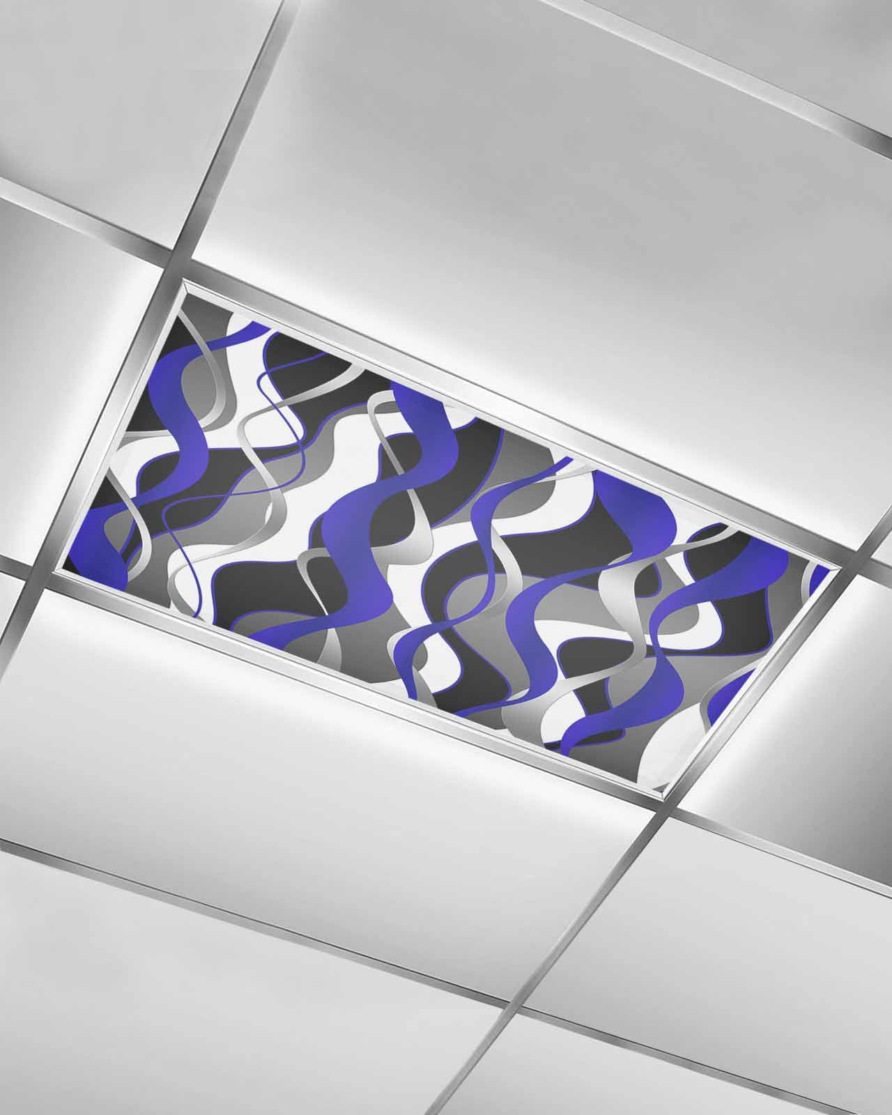 Blue Stripe Fluorescent Light Covers for Ceiling Lights 4x2 feet,1 Pack ...