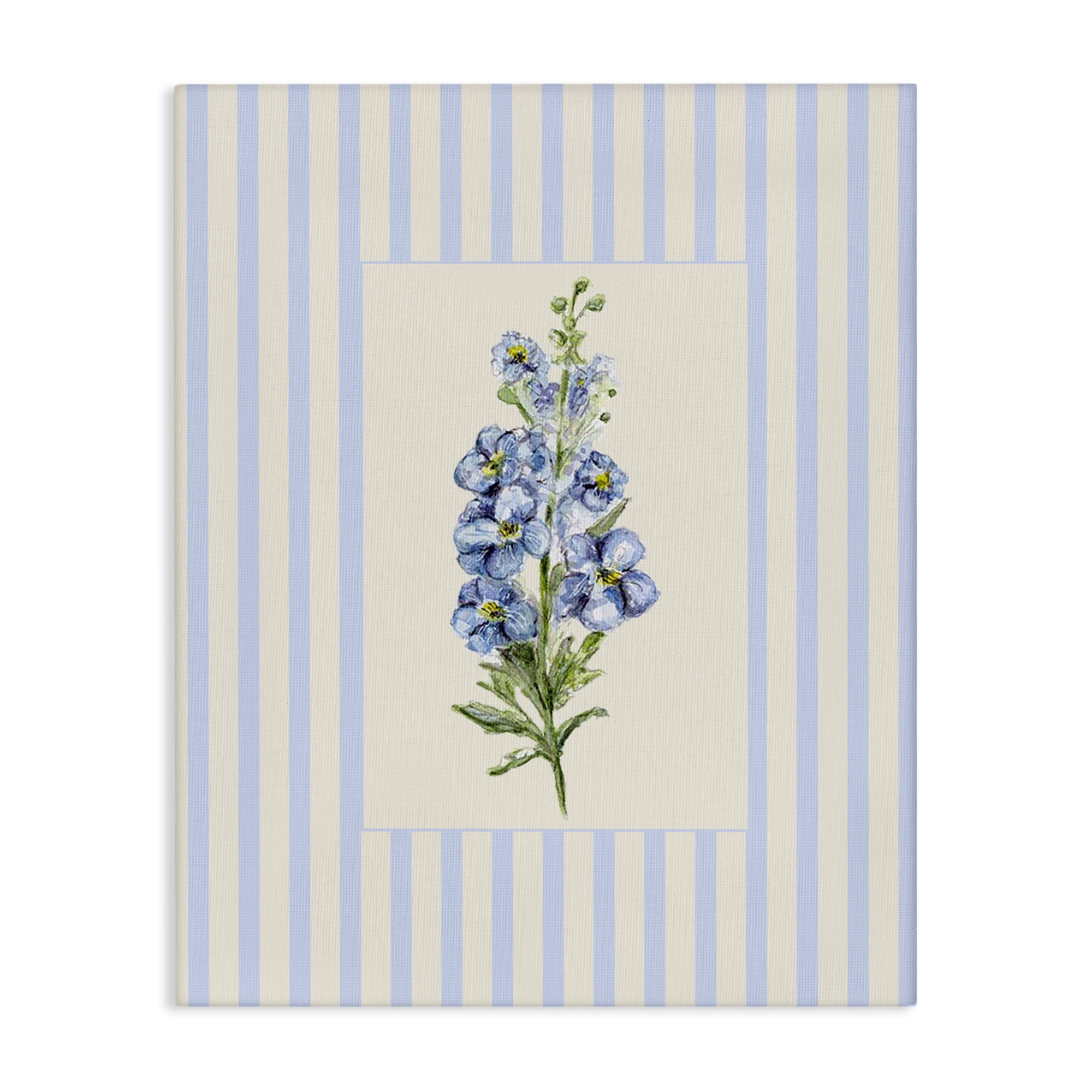 Blue Stripe Larkspur Canvas Wall Art, design by Lisa Wehmeyer - Walmart.com