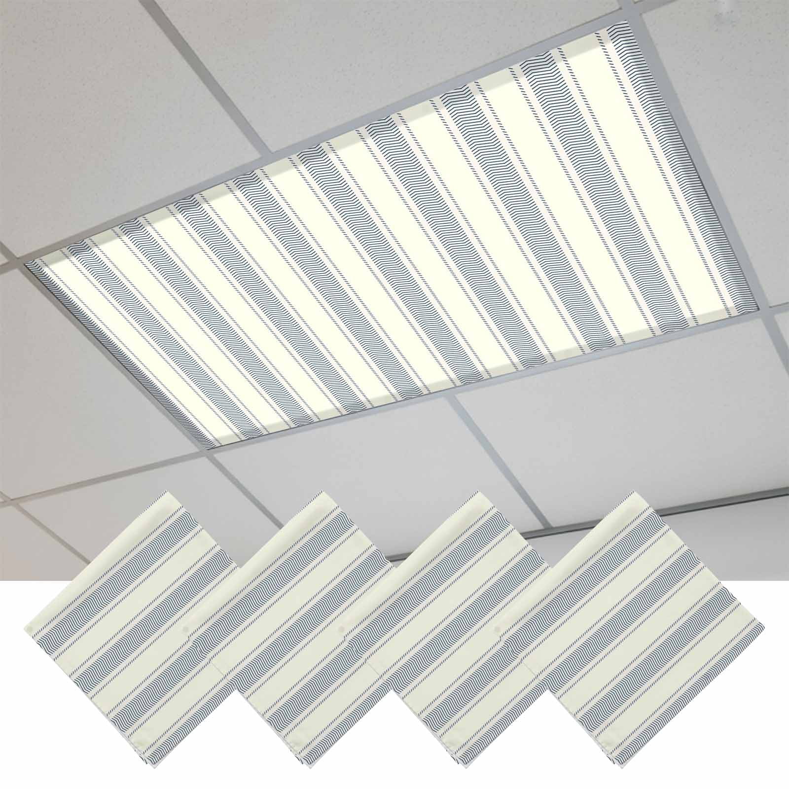 Blue Stripe Magnetic Fluorescent Light Covers for Ceiling Lights 2x4Ft ...
