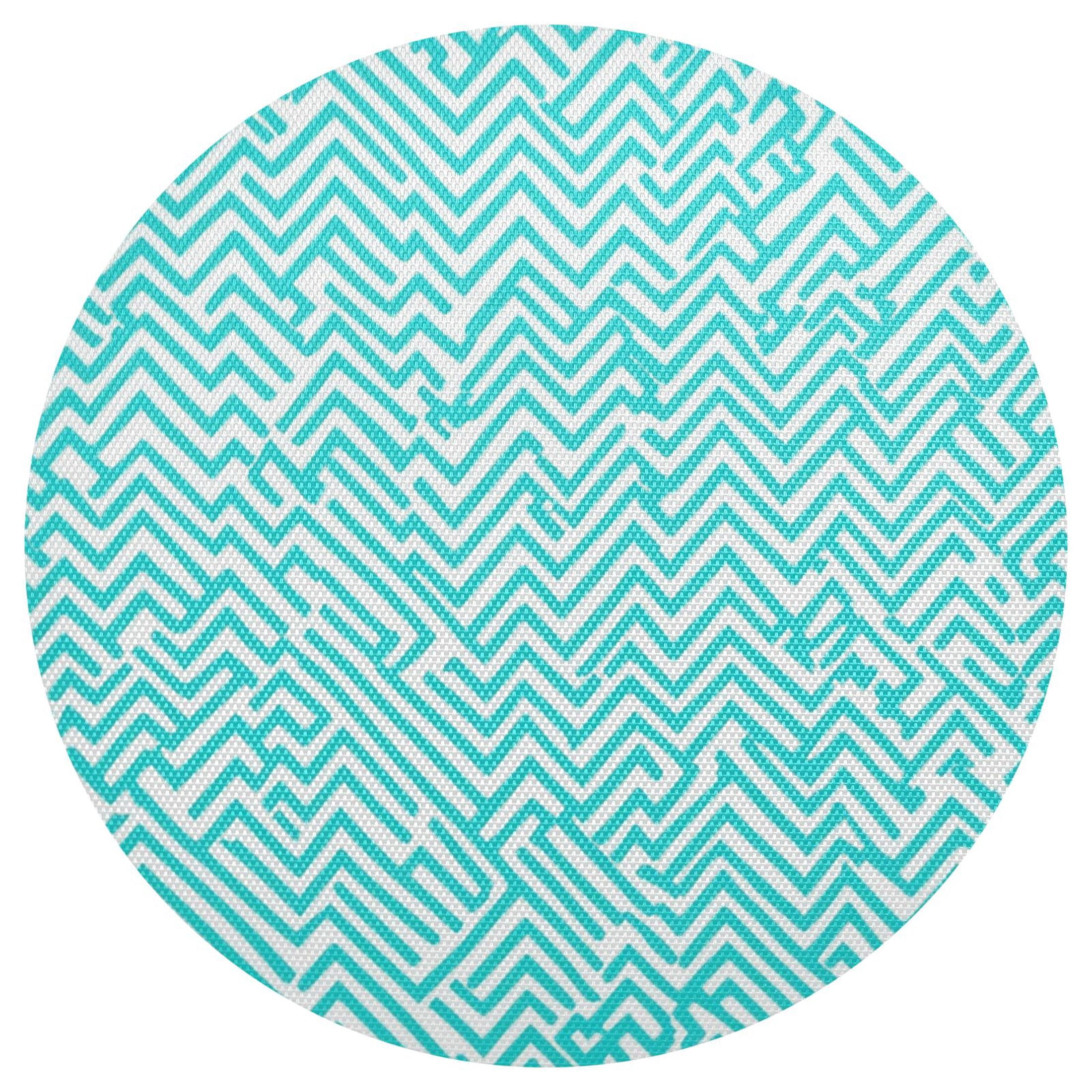 Blue Stripe Pattern 4-Piece 15.4in Heat-Proof PVC Plate Mats, Easy Cut ...