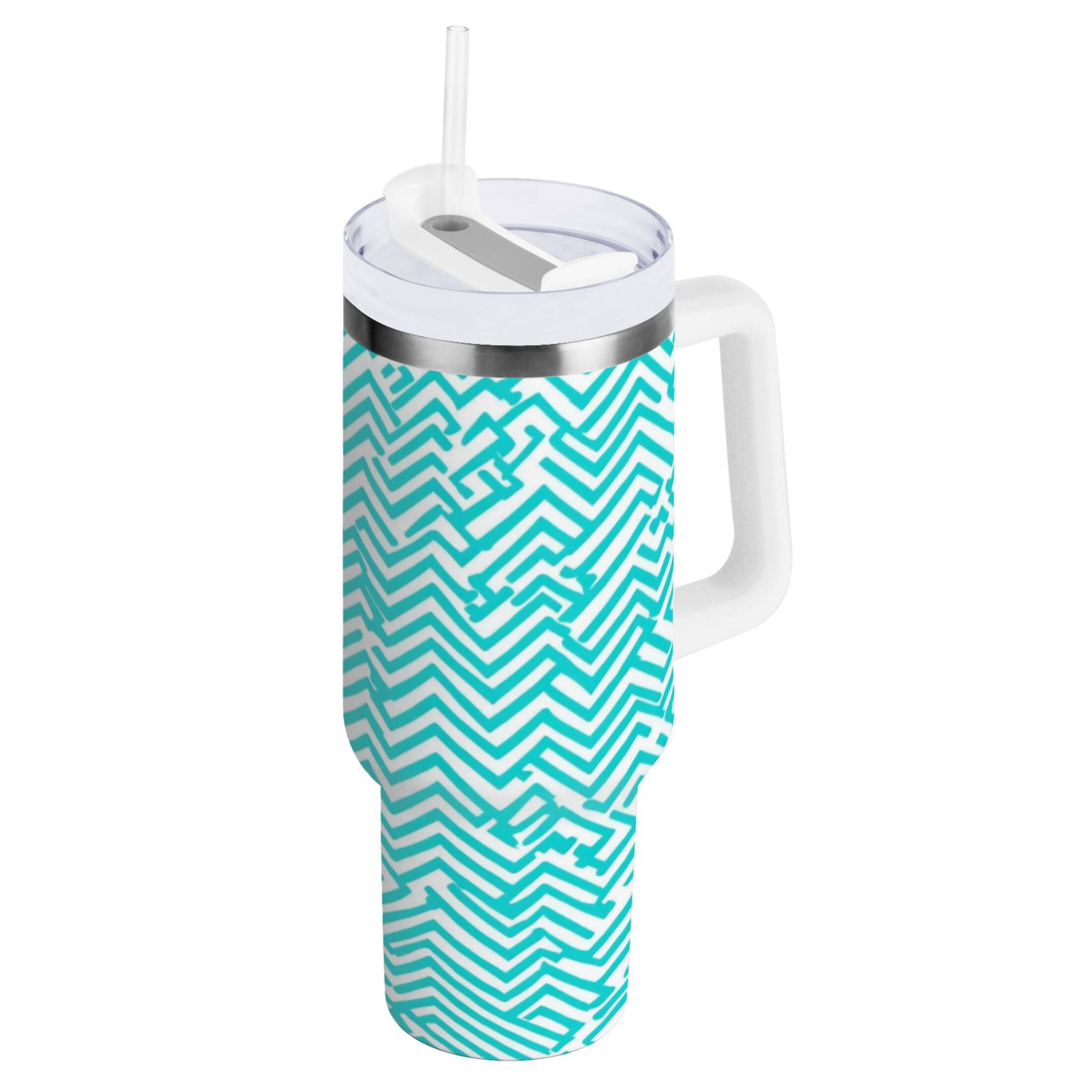 Blue Stripe Pattern Water Bottles 30oz Insulated Tumblers Double-Walled ...