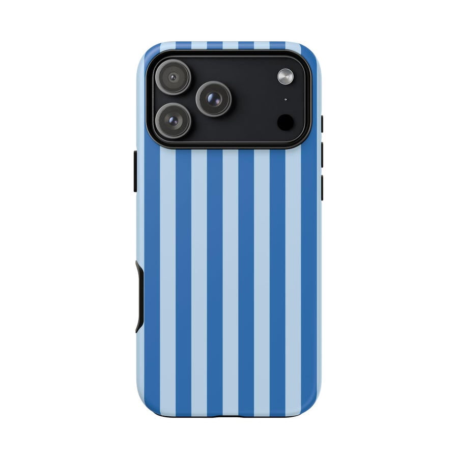 Blue Stripe Preppy 4th July Case for iPhone 11 12 13 14 15 16 17 Pro ...