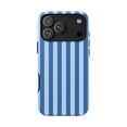 Blue Stripe Preppy 4th July Case for iPhone 11 12 13 14 15 16 17 Pro ...