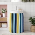 Blue Stripe Small Sink Skirt 10''x11'', Yellow Colorful Striped Modern ...
