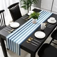 Blue Stripe Table Runner 70 Inches Long - Ombre Geometric Farmhouse ...