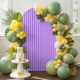 Blue Striped Arch Backdrop Cover, 6.6FT, Simple Pink Stripes Modern ...