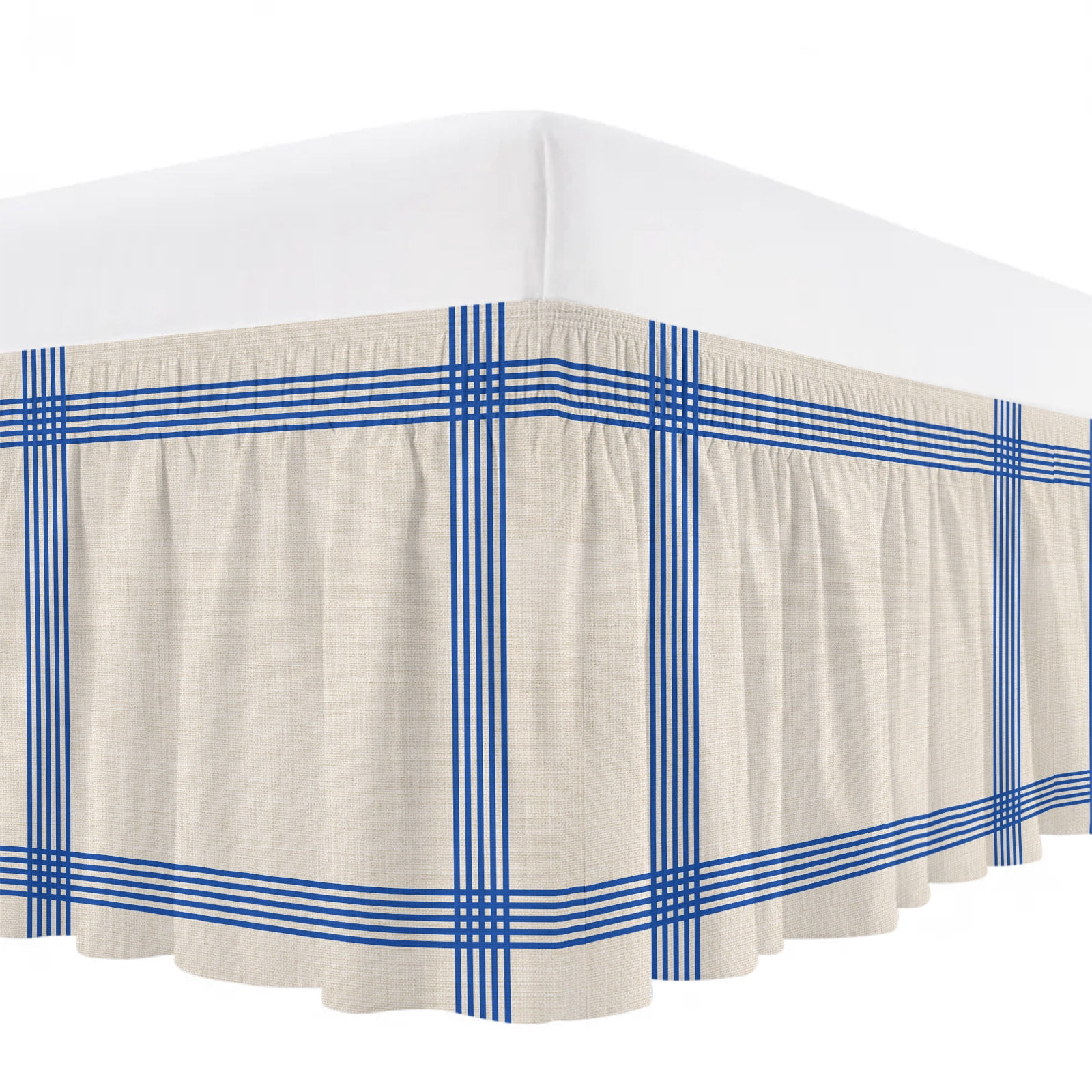 Blue Striped Bed Skirt Bed Skirts California King Size 18 Inch Drop ...