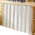 Blue Striped Cabinet Curtains 35"W x 35"L, Dustproof Sink Skirt Curtain ...
