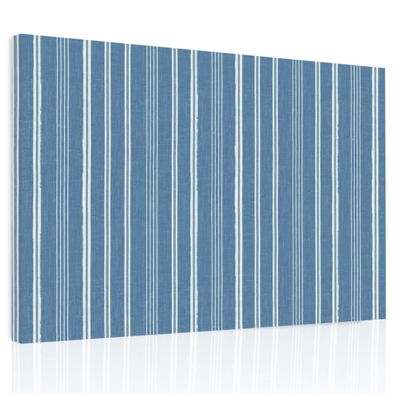 Blue Striped Canvas Print Wall Art, Minimalism Stripes Modern Vintage ...