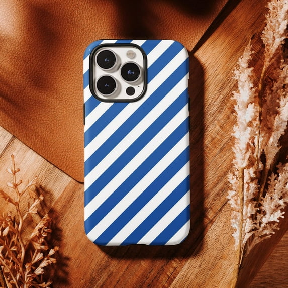 Blue Striped Coquette Phone Case Retro Beach Aesthetic Art for iPhone ...