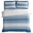 Blue Striped Duvet Cover Set Full Size, Modern Farmhouse Stripe ...