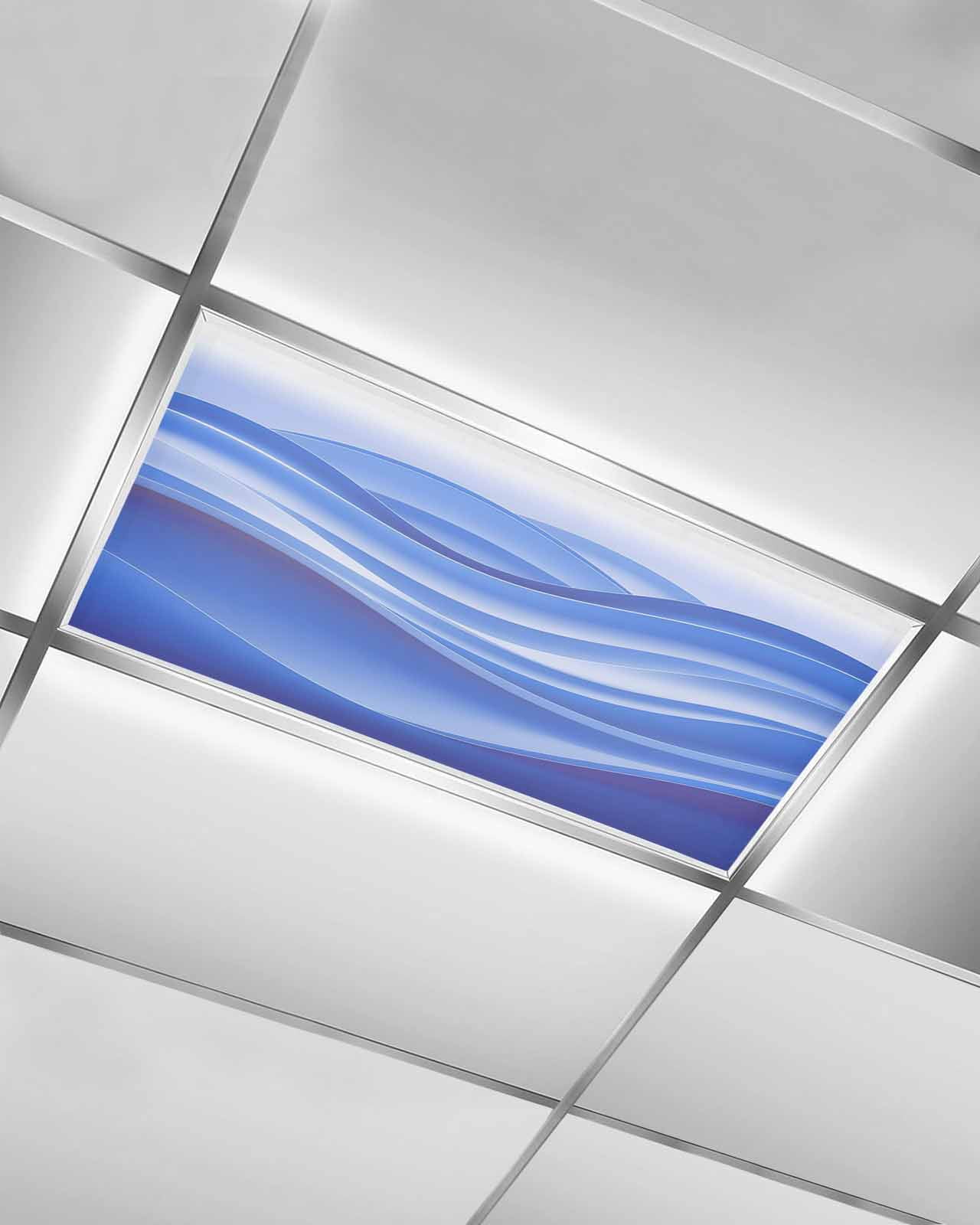 Blue Striped Fluorescent Light Covers for Ceiling Lights 4x2 feet,1 ...