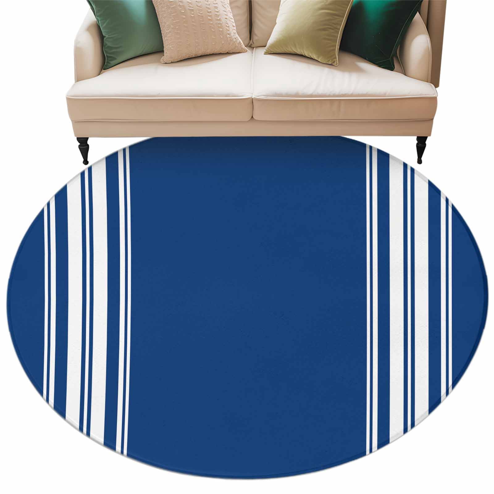 Blue Striped Large Area Rugs for Bedroom Living Room, Soft Non Slip ...