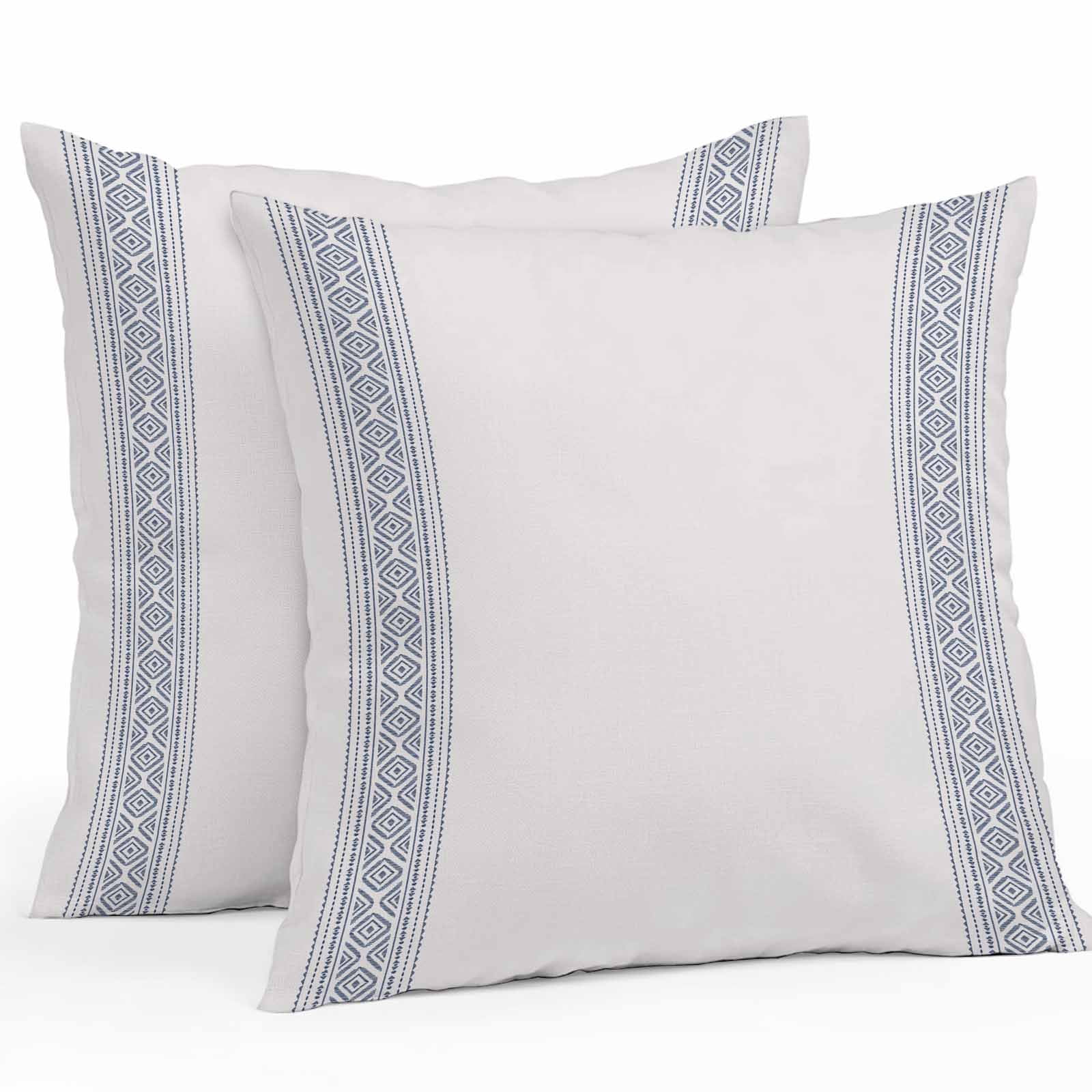 Blue Striped Outdoor Waterproof Throw Pillow Covers Case 16"x16 ...