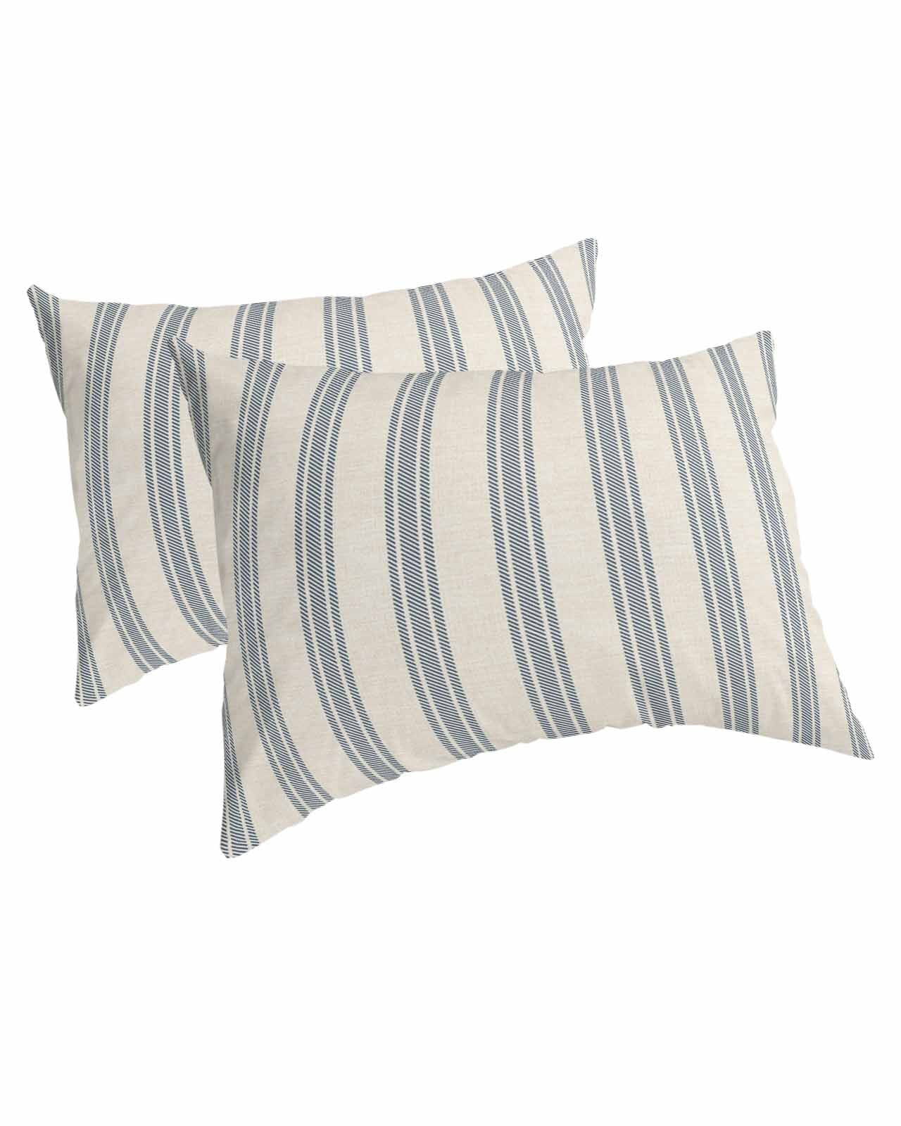 Blue Striped Pillow Covers King Size 2 Pack, Modern Farmhouse Stripes ...