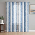 Blue Striped Sheer Curtains for Living Room Bedroom Watercolor ...