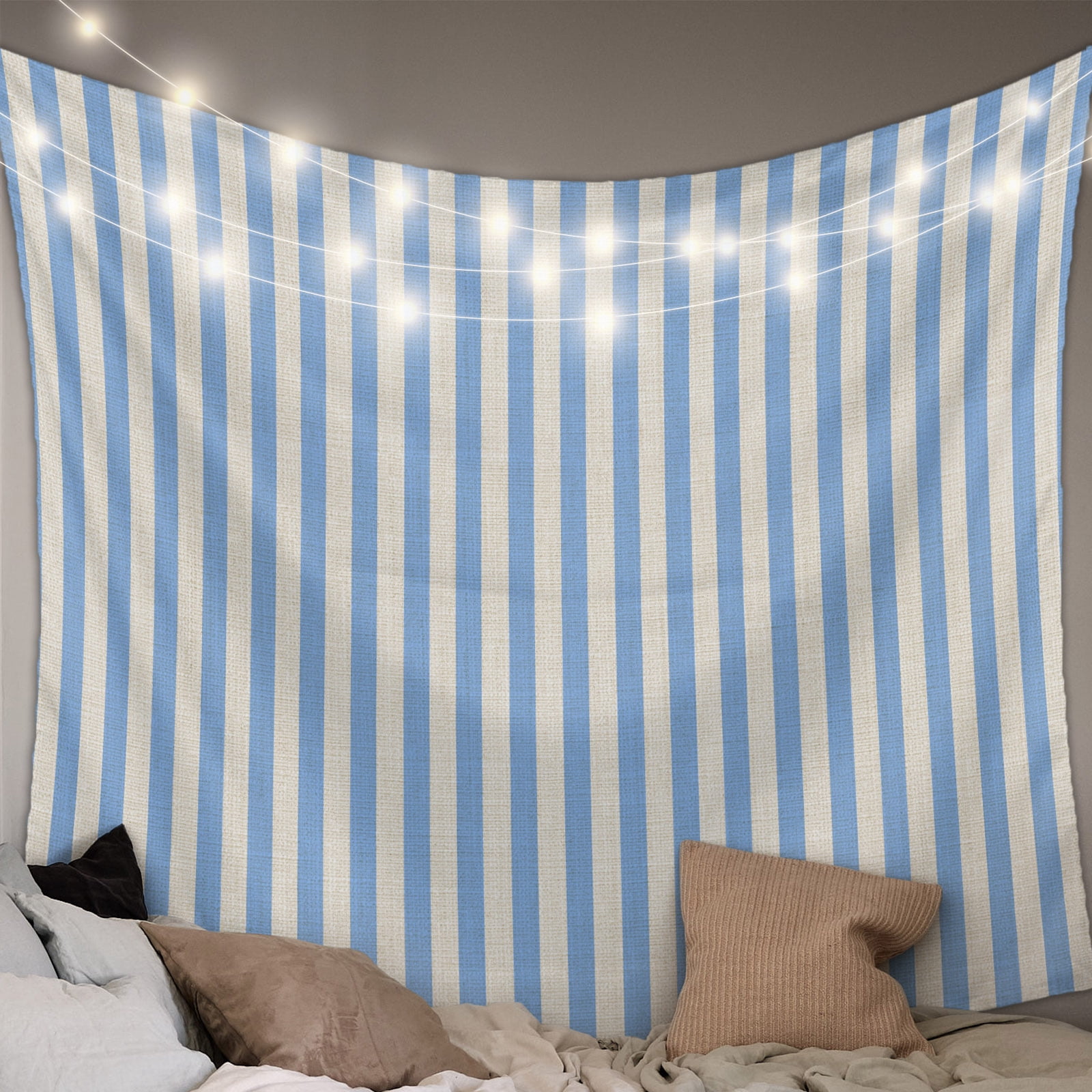 Blue Striped Small Tapestry for Bedroom Wall Hanging Tapestry, Modern ...