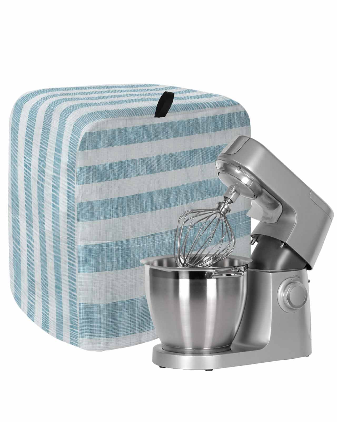 Blue Striped Stand Mixer Dust Cover with Storage Pocket & Handles ...