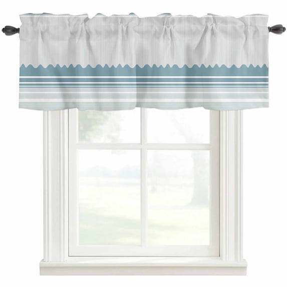 Blue Striped Valances for Windows Farmhouse Kitchen Curtains Valances ...