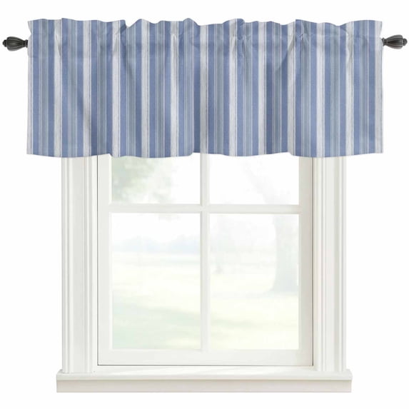 Blue Striped Valances for Windows Farmhouse Kitchen Curtains Valances ...