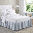 Blue Stripes Bed Skirt King Size 18 Inch Drop, Modern Abstract Linens ...