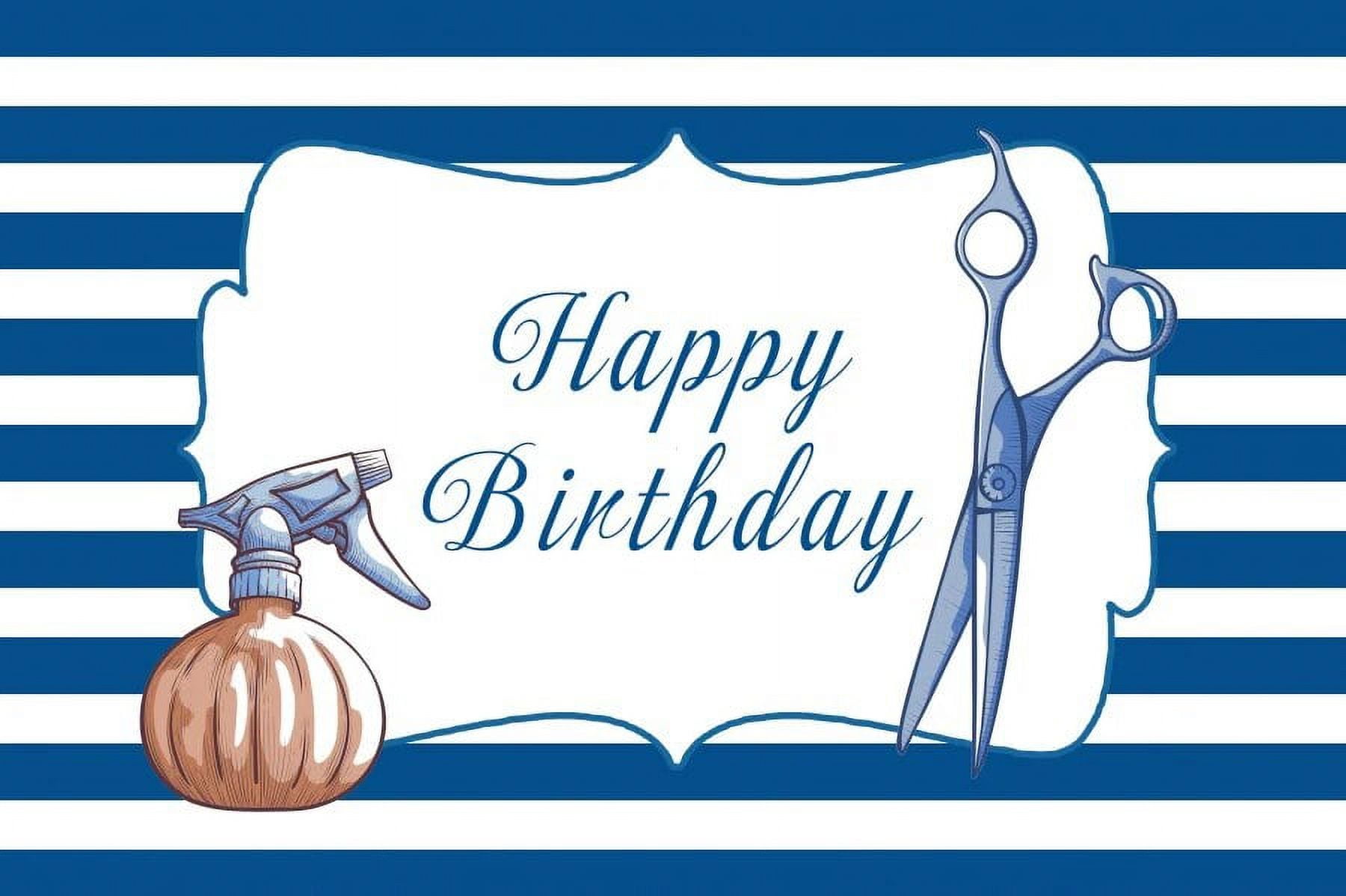 Blue Stripes Birthday Party Background Banner Portrait Custom ...