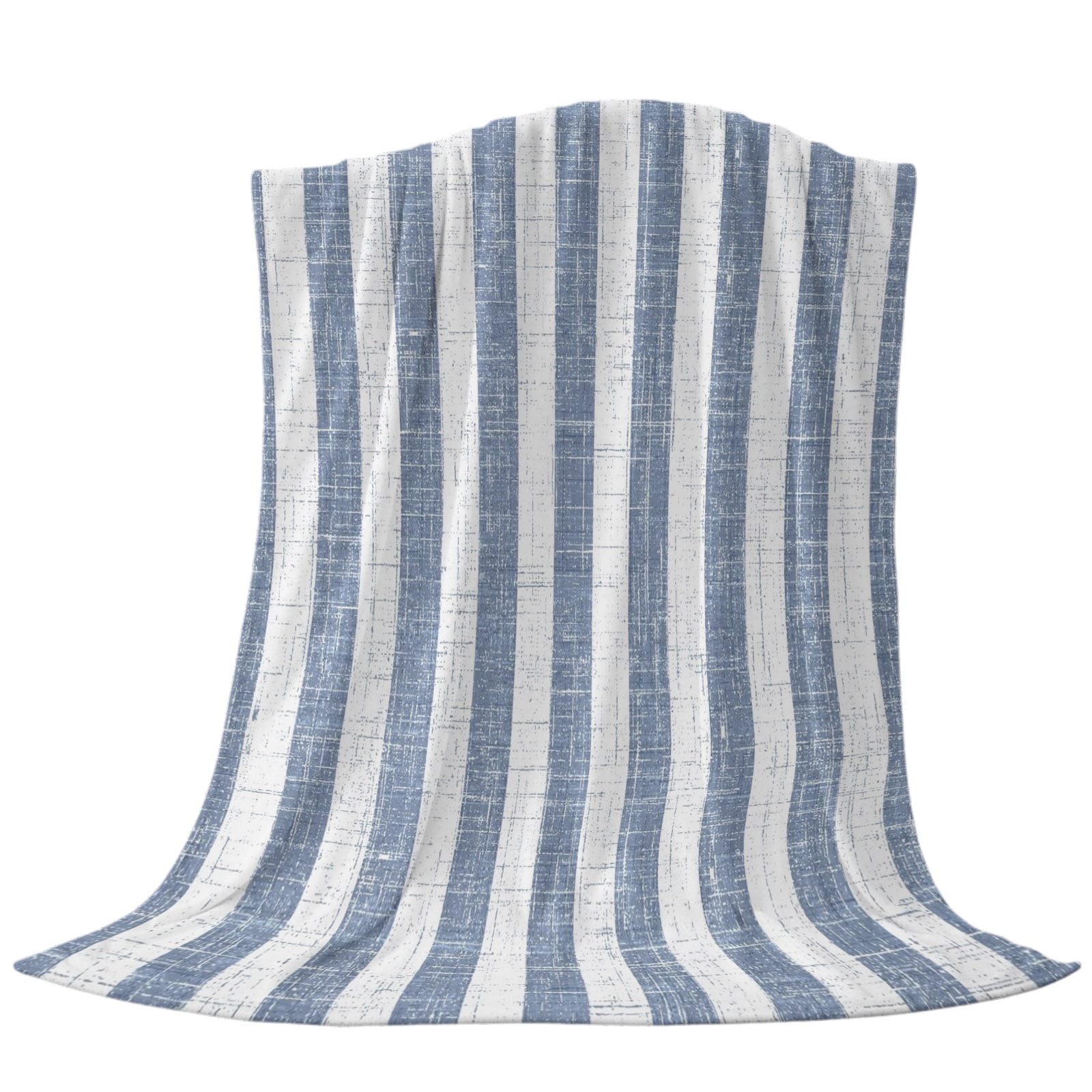 Blue Stripes Flannel Blanket for Bed, Travel and Camping, Modern ...