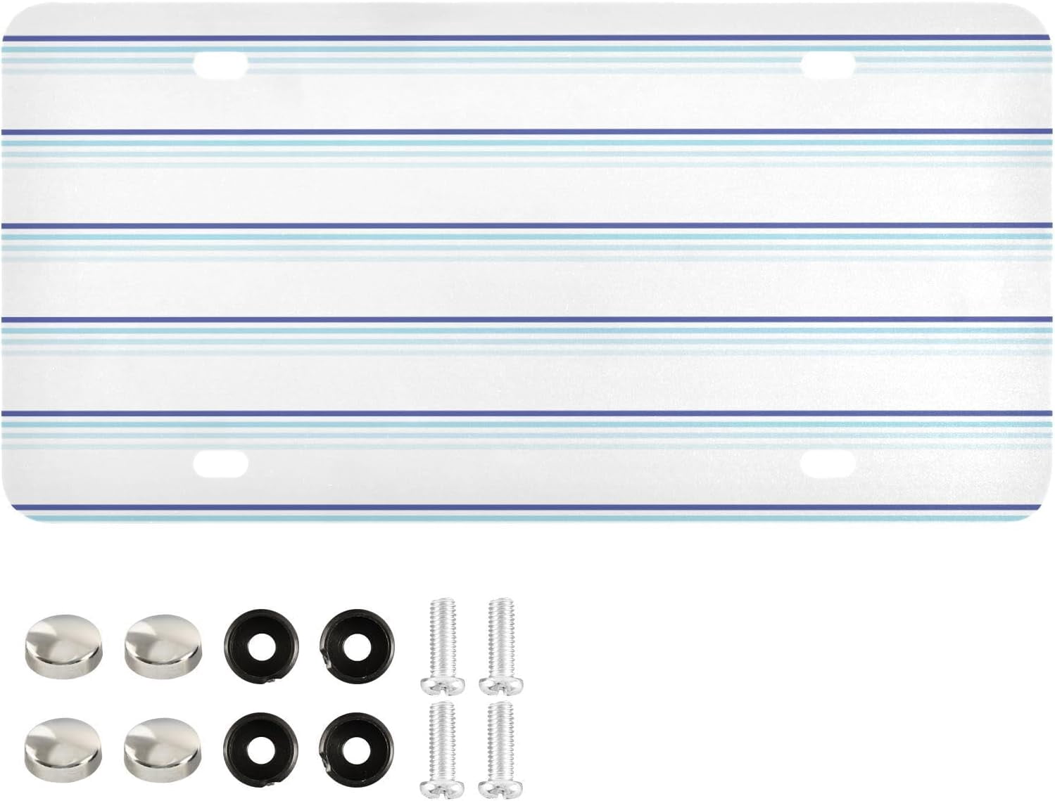 Blue Stripes License Plates Front License Plate Covers Metal Car Tag ...