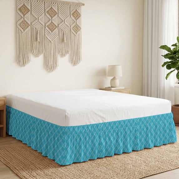 Blue Stripes Line Bed Skirt California King Size 16 Inch Drop, Country ...