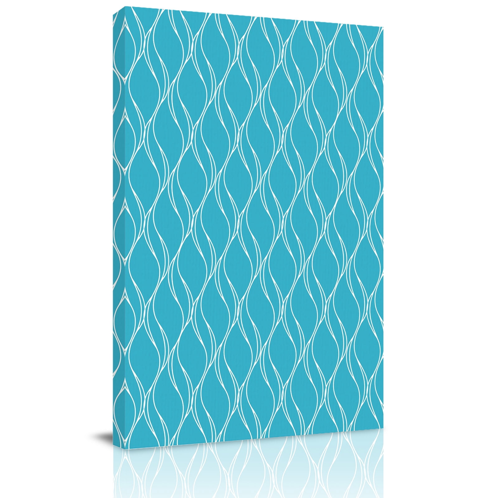 Blue Stripes Line Canvas Wall Art for Living Room, Country Abstract Art ...