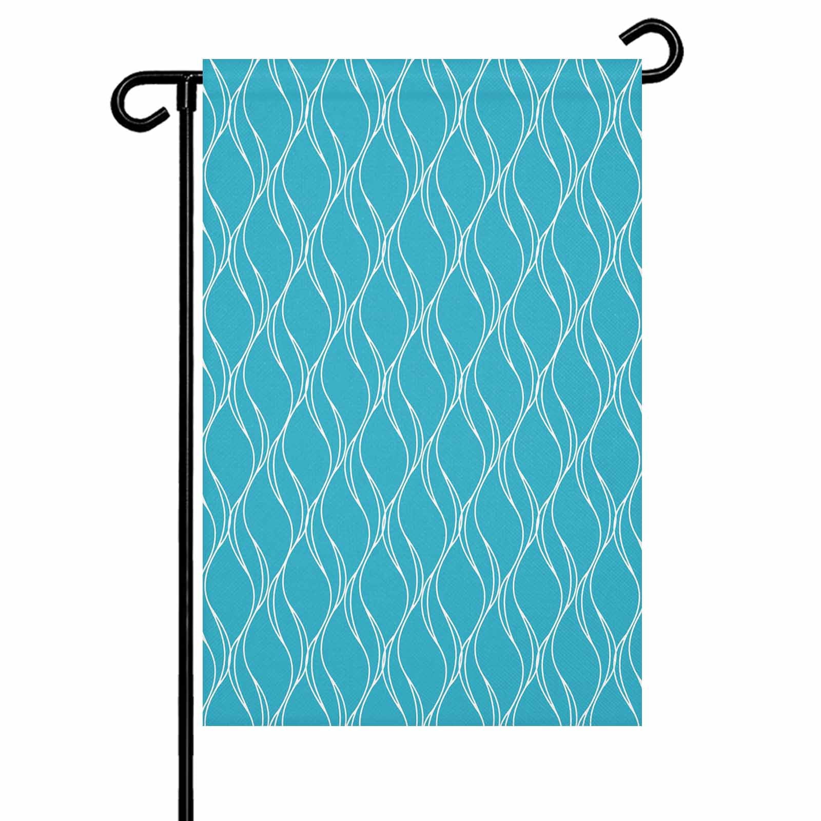 Blue Stripes Line Garden Flag 12x18 Inch Country Abstract Art Waves ...