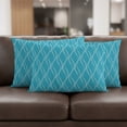 Blue Stripes Line Pillow Covers Set of 4, Country Abstract Art Waves ...