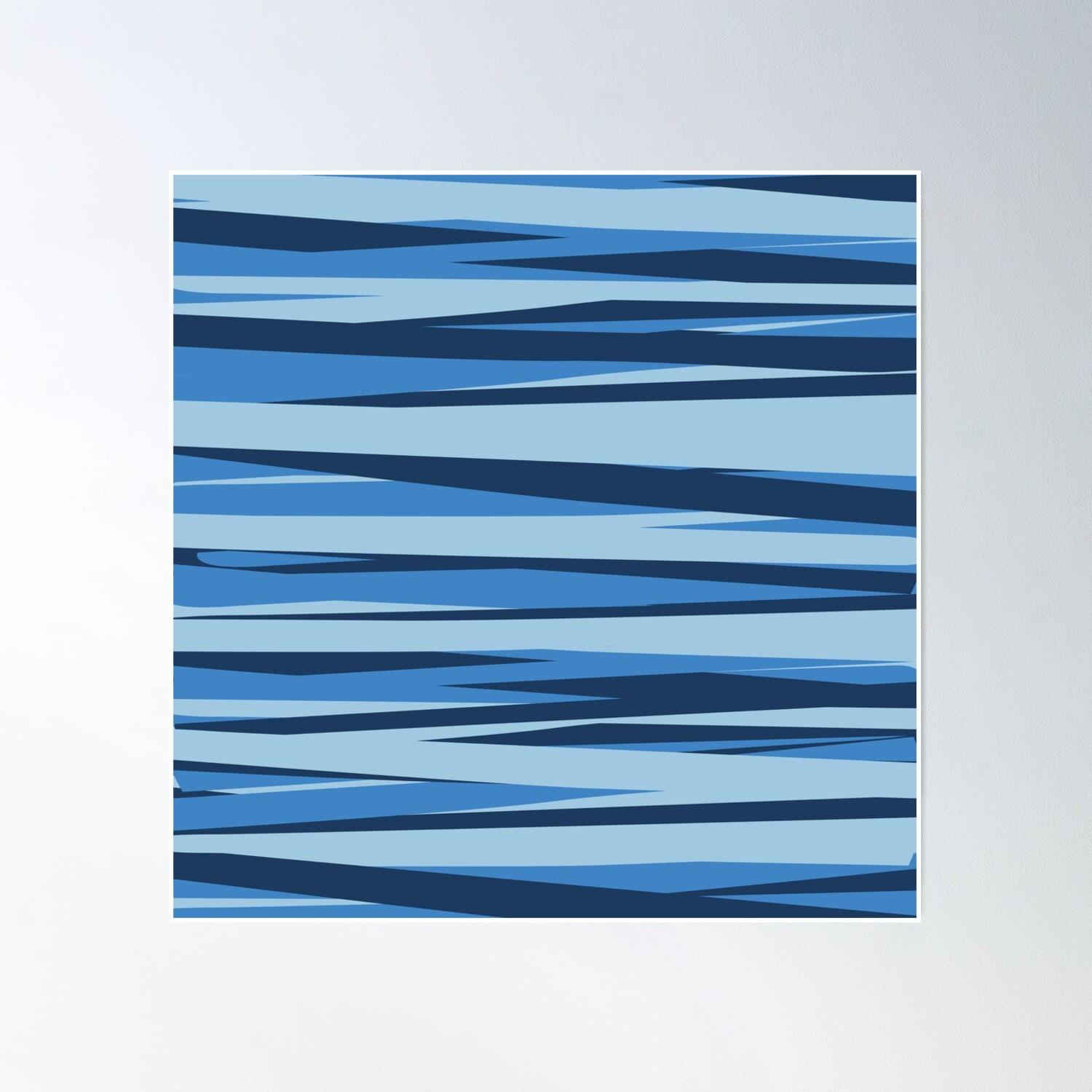 Blue Stripes Poster Wall Art, Modern Wall Decor, 16x16 UNFRAMED ...