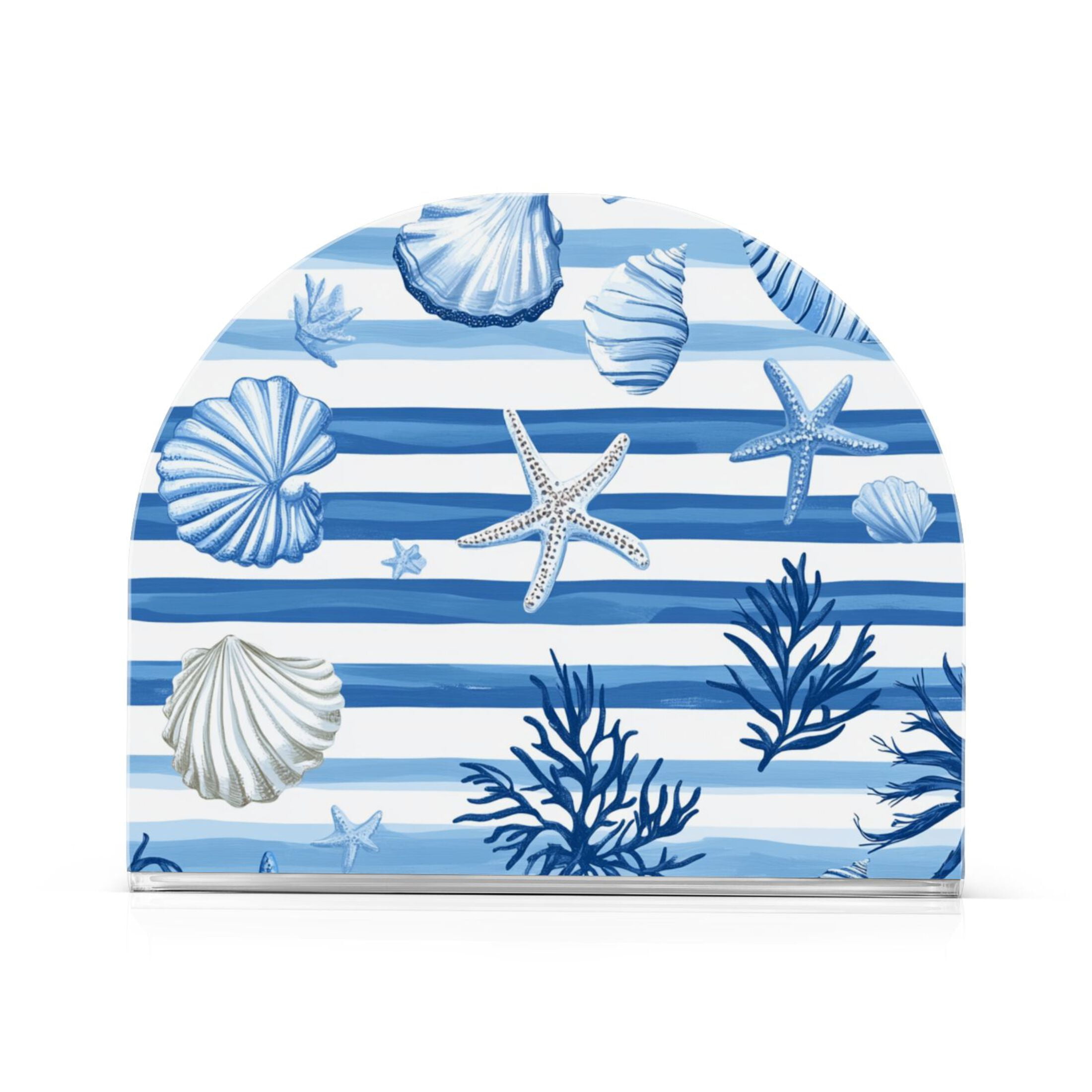 Blue Stripes Shells Starfishes Water Plants Acrylic Napkin Holders U ...