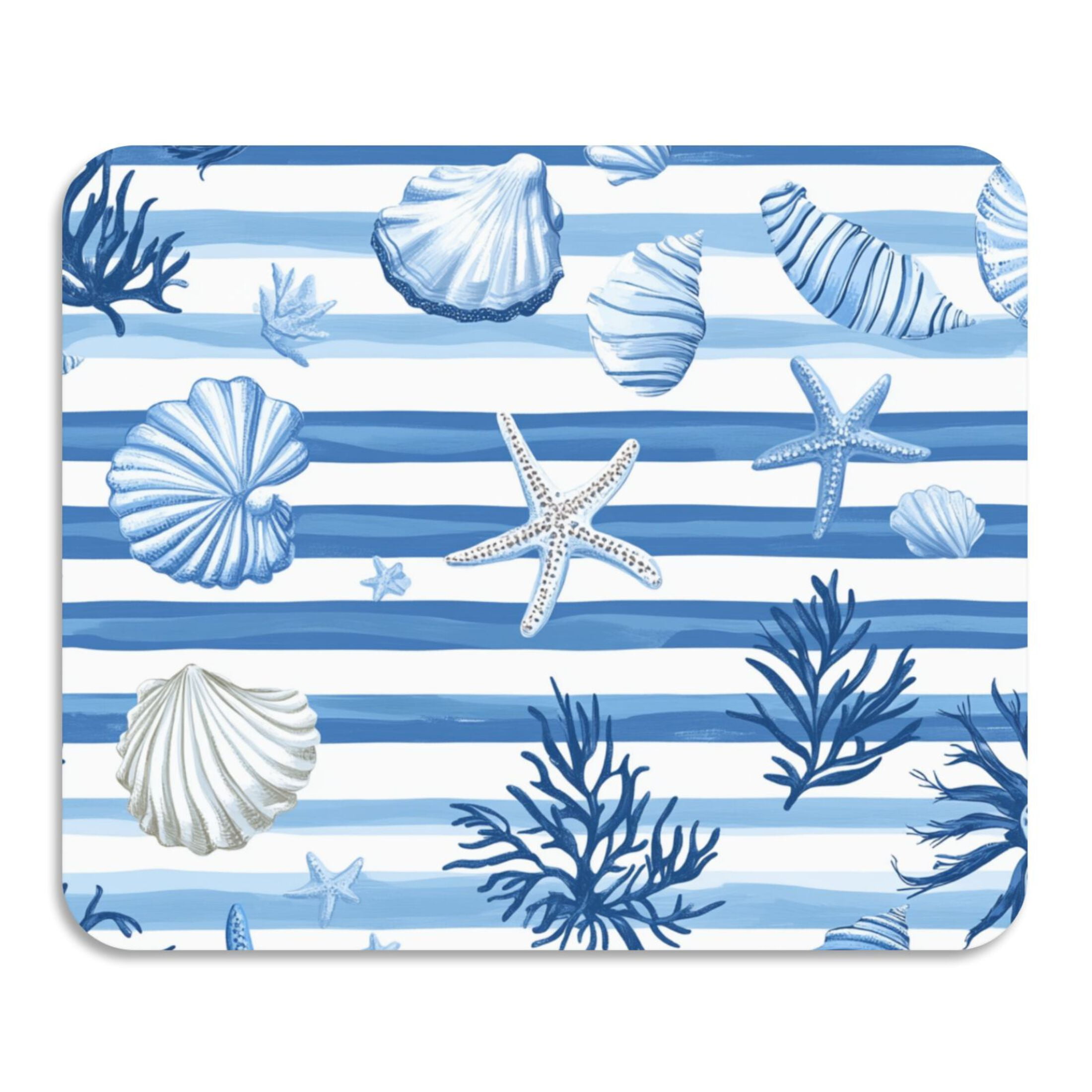 Blue Stripes Shells Starfishes Water Plants Diatomite Dish Drying Mat ...